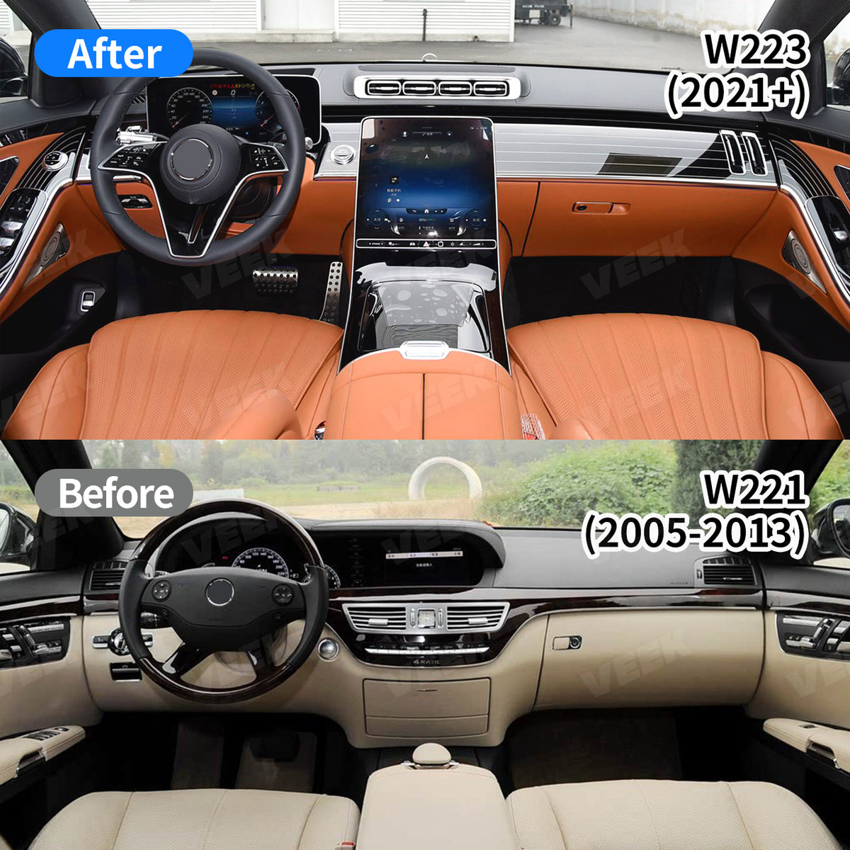 For Mercedes S Class W221（2005 -2013）Interior Upgrade Old to New W223（